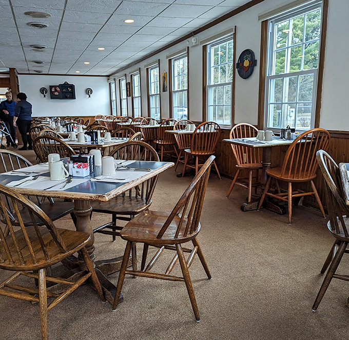 Inside, warm lighting and honest décor create the atmosphere where good food feels even better.