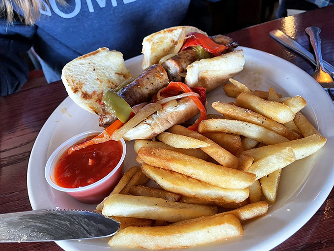 When sausage, peppers, and bread come together this harmoniously, you don't just eat lunch—you experience a symphony of flavors.
