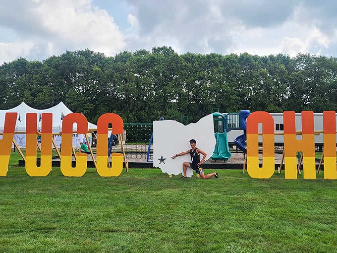 The "WELCOME TO OHIO" installation makes for the perfect photo op—proof positive that you've arrived in the Buckeye State's heartland.