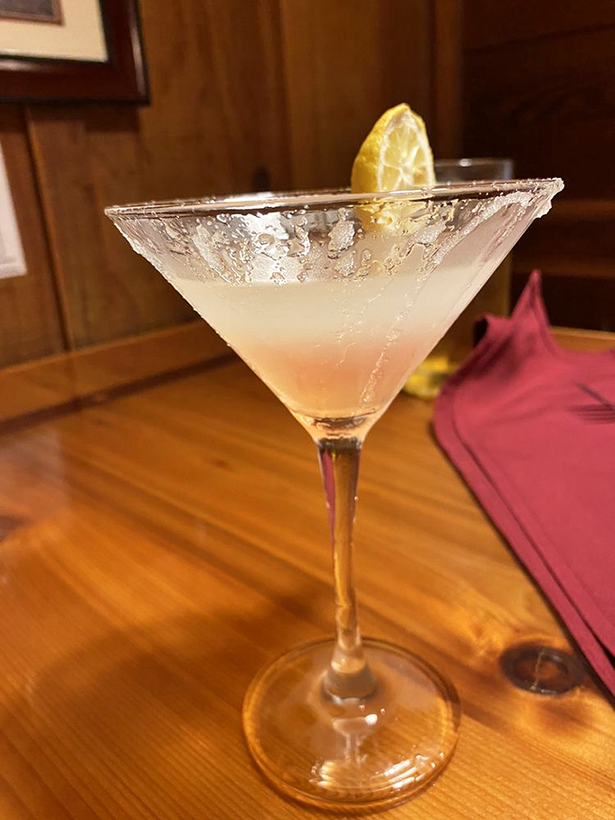 A lemon drop martini that sparkles like conversation—clear, bright, and with just enough bite to keep things interesting.