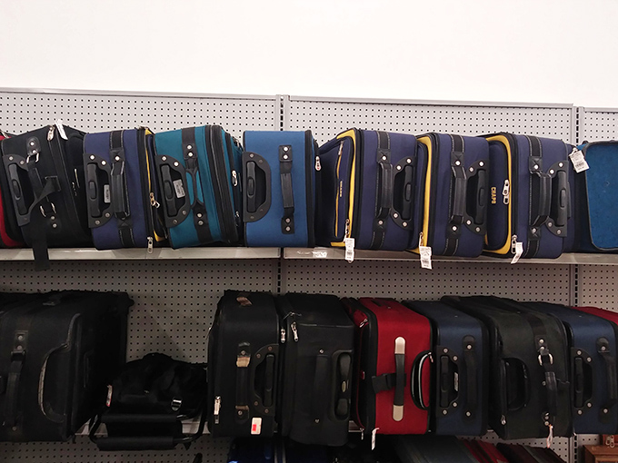 The luggage section: where your travel dreams meet practical reality. These suitcases have stories to tell from adventures past.