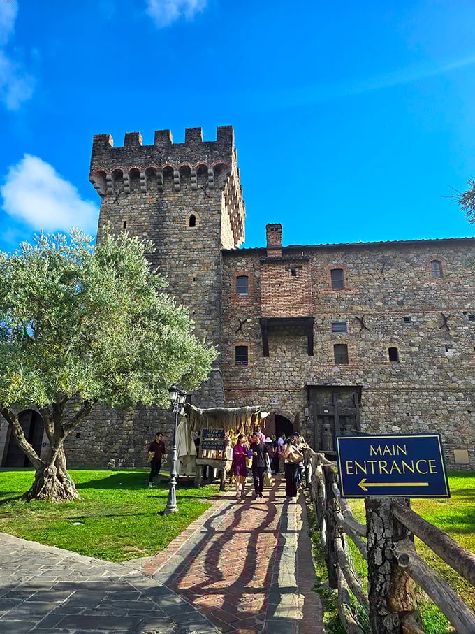 "Main Entrance" signs weren't common in medieval times, but they certainly help today's visitors navigate this stone labyrinth of wine and wonder.