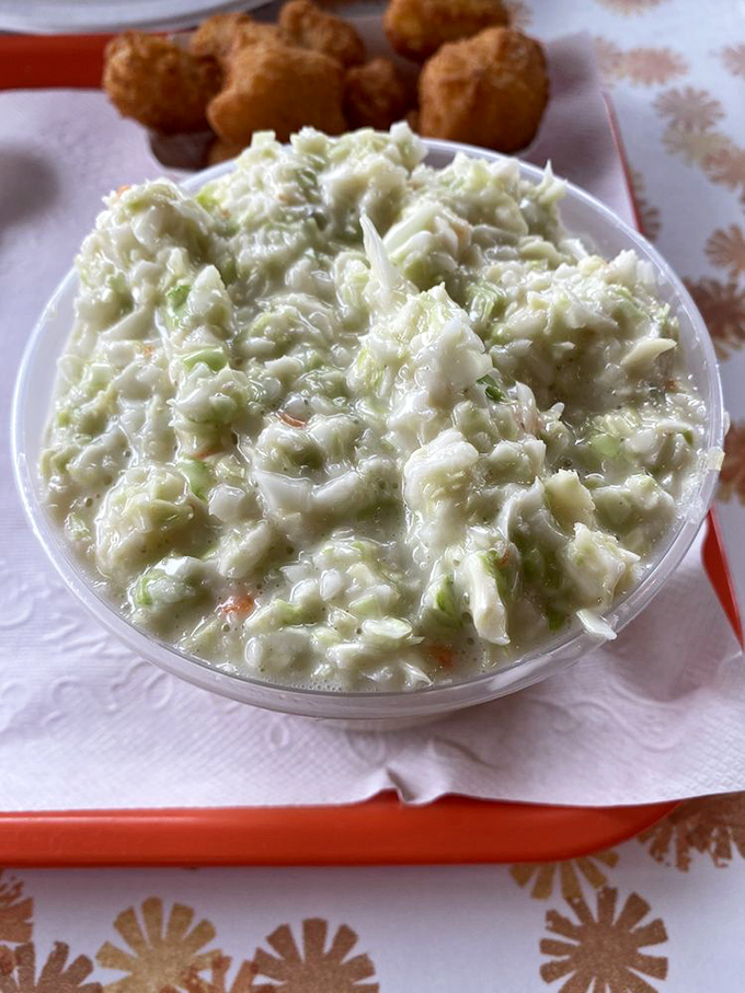 Coleslaw so fresh and creamy it deserves its own spotlight, not just supporting actor status on your plate.