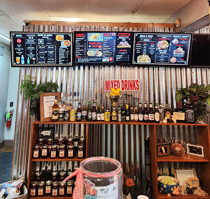 Behind every great barbecue joint is a well-stocked bar. These bottles aren't for show—they're waiting to wash down your third helping of brisket.
