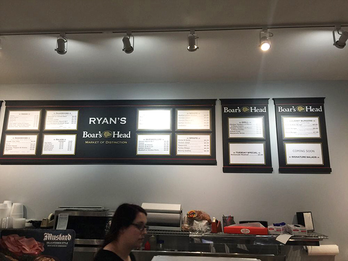 The menu board tells the story: Ryan's and Boar's Head—a partnership that proves quality ingredients make all the difference in the deli universe.