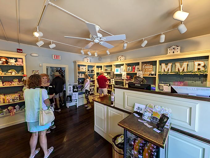 Every shelf tells a story of Tennessee craftsmanship and flavor, with jars and packages promising to extend your Lynchburg experience long after you leave.