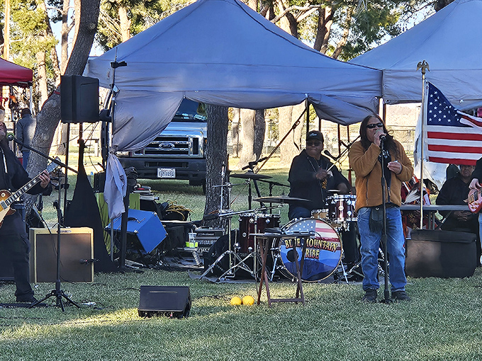 Live music under desert skies—where bands play for people who appreciate them, not for those filming for social media stories. 