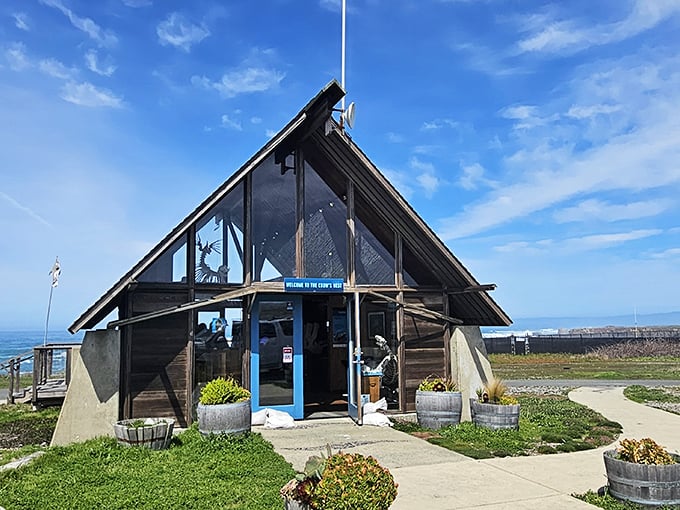The Noyo Center for Marine Science looks like a fisherman's cottage reimagined by Frank Lloyd Wright—a perfect blend of coastal tradition and environmental education.