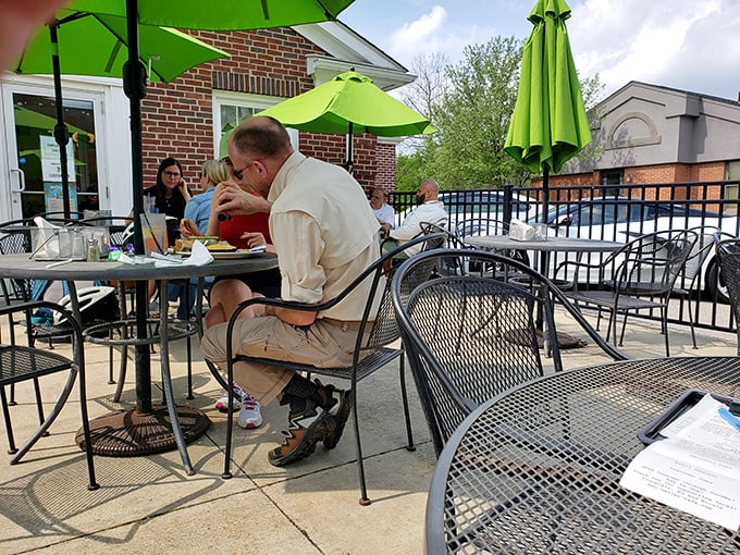 Outdoor dining where the Ohio sunshine feels Mediterranean and every bite tastes better with a gentle breeze as garnish.