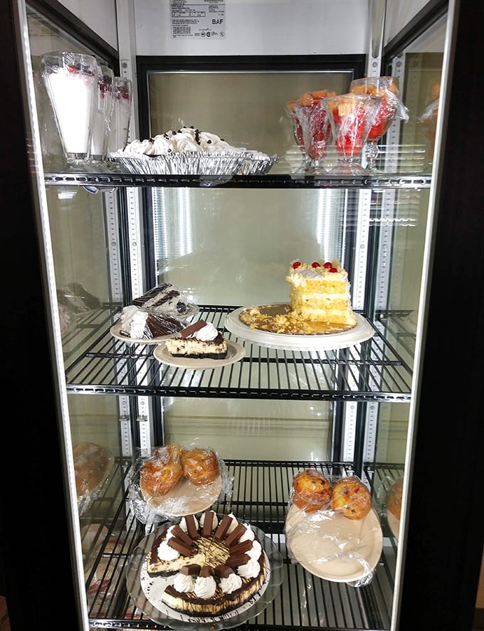 A dessert case that whispers "you know you want me" every time you walk by—resistance is futile.