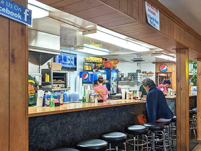 The service counter—where dreams come true and diet plans go to die, gloriously and without regret.