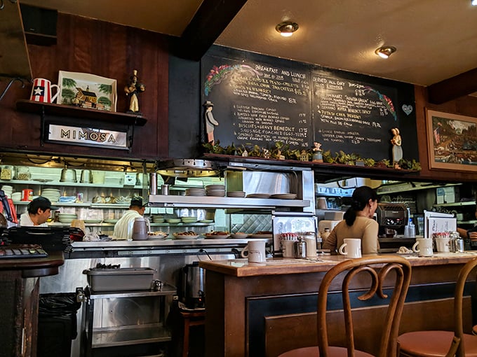 The service counter – where orders are called and breakfast masterpieces await their moment in the spotlight.