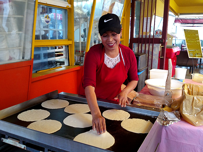 Fresh tortillas being made right before your eyes – because nothing beats the real deal when it comes to authentic preparation. 