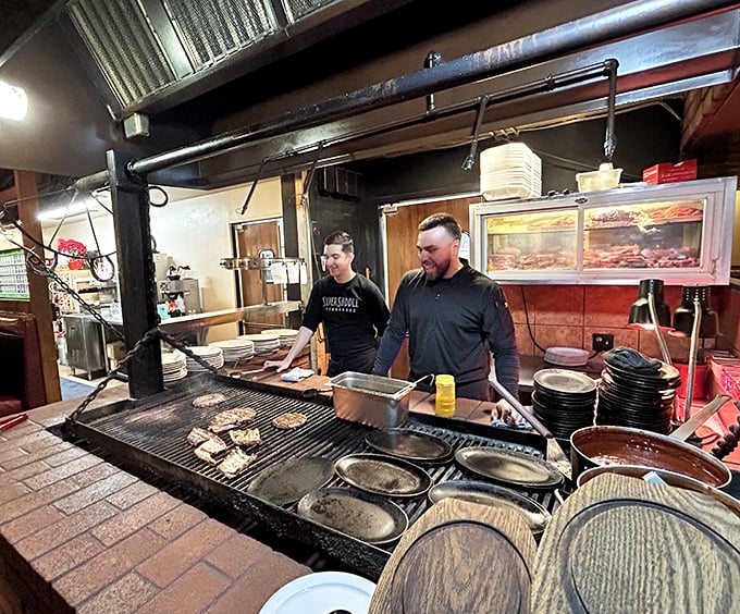 Behind every perfect steak is a team that treats fire and meat with equal parts respect and artistry. The mesquite grill – where the magic happens.