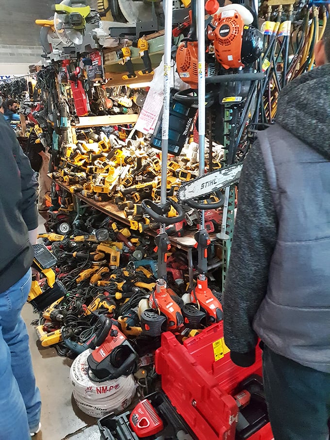 Tool paradise for the DIY enthusiast. This chaotic collection would make Tim Allen weep with joy.