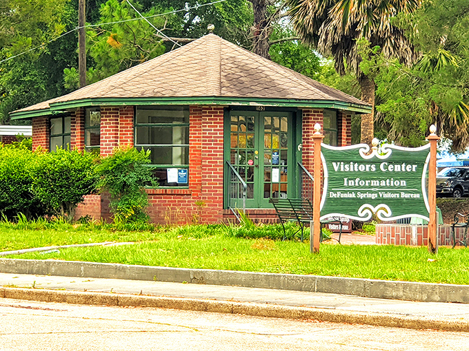 The Visitor's Center—where friendly locals help lost travelers become temporary locals. Small building, big welcome, essential first stop.