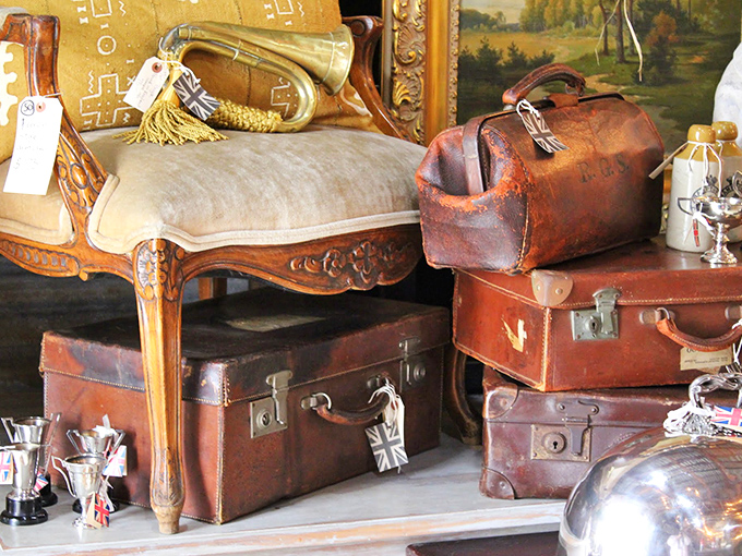 These well-traveled leather suitcases have seen more of the world than most of us—now they're ready for their second act as stylish storage.