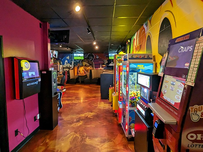 Not just for kids! The arcade area offers a perfect excuse to work up an appetite—or burn off some calories between courses.