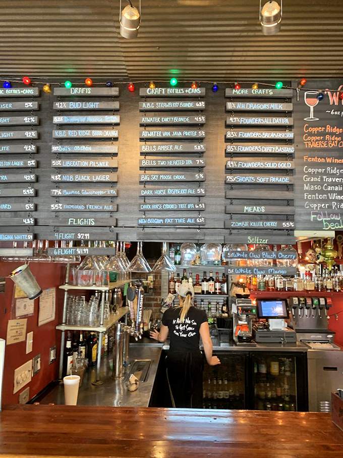 Behind this impressive bar setup lies a craft beer selection that rivals the barbecue menu for sheer variety and quality.