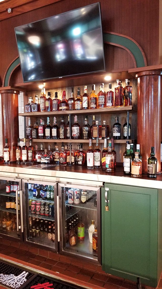 The bar's impressive whiskey collection suggests that someone here understands that life is too short for mediocre spirits or boring conversations.