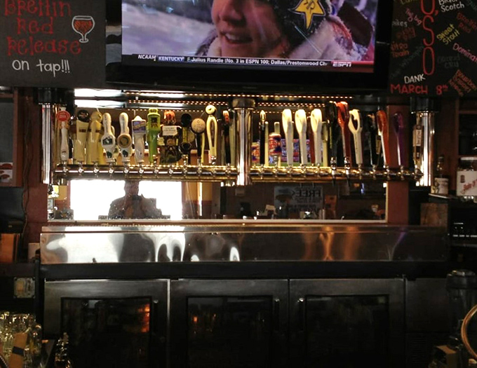 The tap lineup—a glorious display of liquid possibilities where important decisions are made and weekend stories begin.