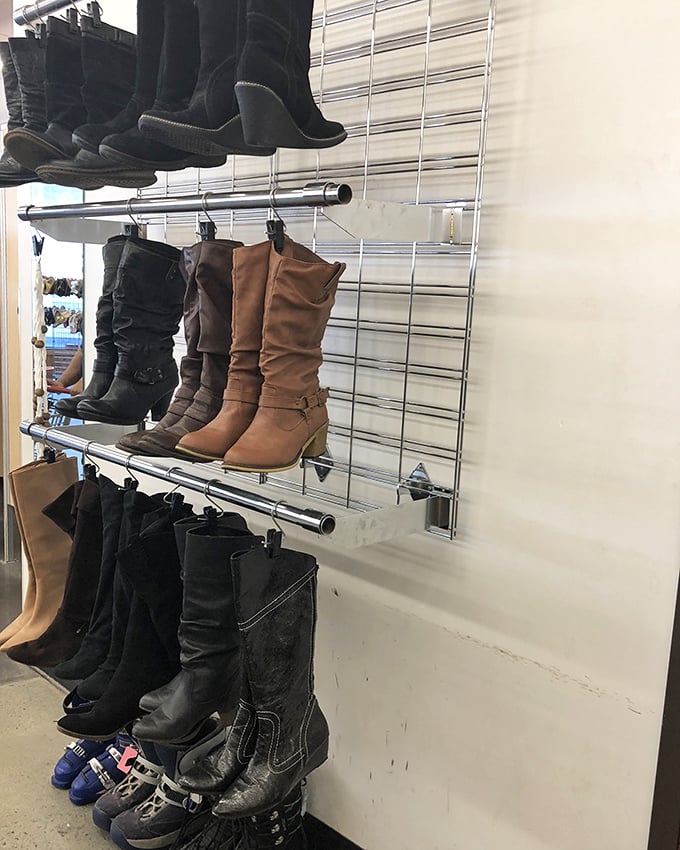 Boot boulevard showcases footwear for every season. From practical to fashionable, these pre-loved shoes await their chance to walk new paths.