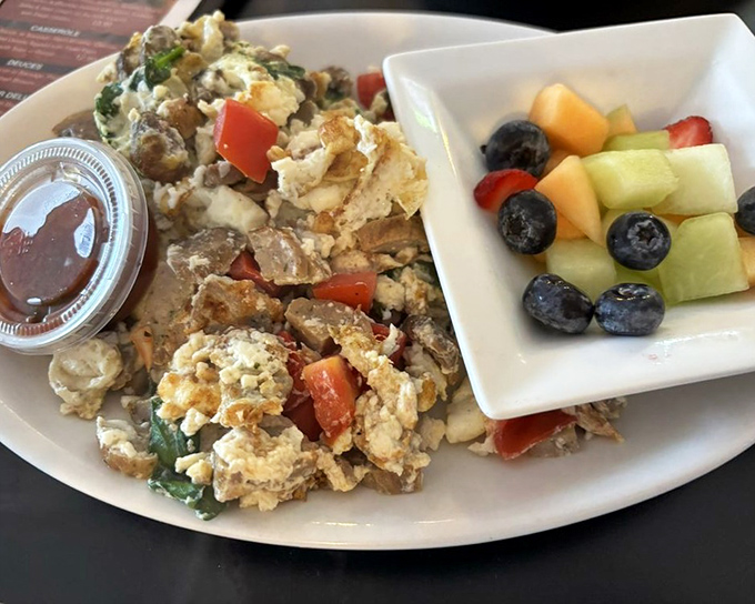 Breakfast mash that looks like chaos but tastes like everything right with the world.