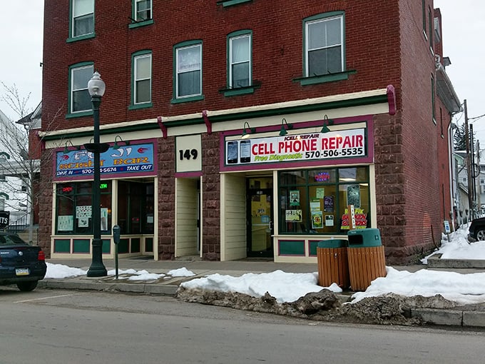 Even small-town living requires connectivity—this corner shop keeps Bloomsburg residents linked to the wider world when technology takes an unexpected vacation.