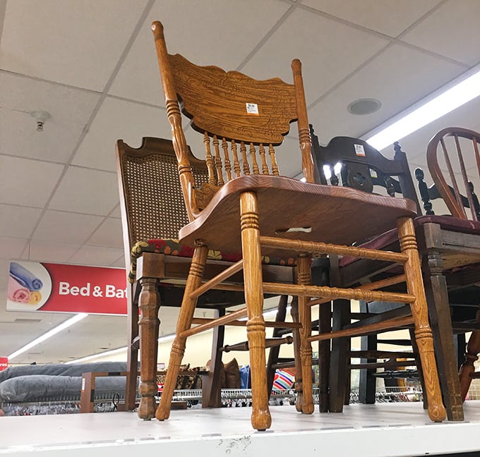 That chair isn't just furniture—it's a time machine to Grandma's living room, complete with country charm and surprising comfort.
