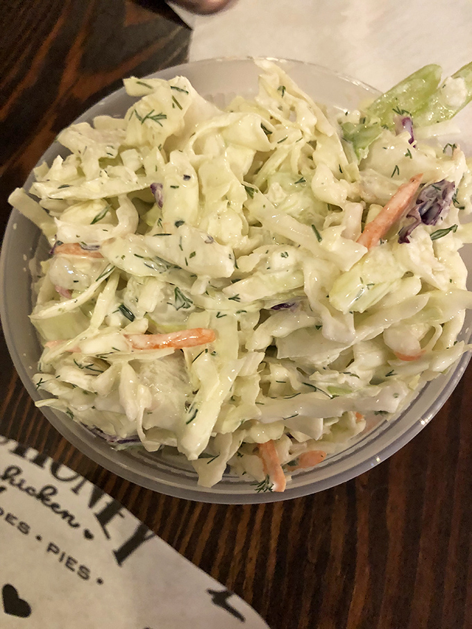 Coleslaw that actually deserves a place on your plate—fresh, crisp, and perfectly dressed. Not an afterthought, but a thoughtful counterpoint.