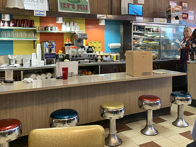 Classic diner counter stools that have supported Detroit's hungry masses through good times and bad—each with stories to tell and corned beef to witness.
