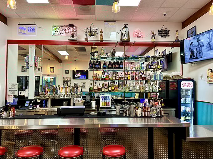 The counter—where solo diners become temporary family, bartenders double as therapists, and the full spectrum of diner magic unfolds at eye level.