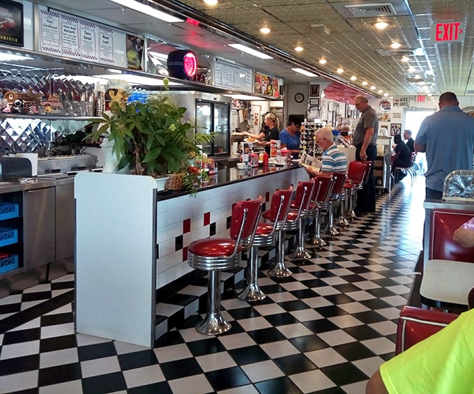 Counter seating: where strangers become friends over coffee refills. The best spot for solo diners and those who appreciate the choreography of short-order cooking.