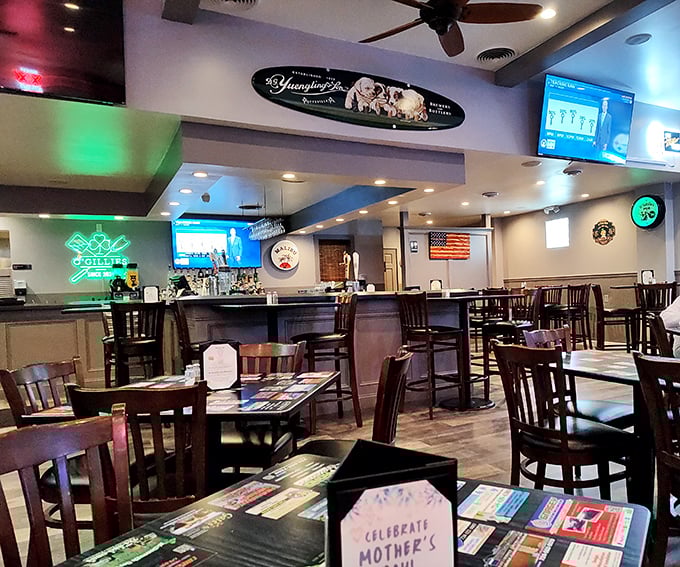 Tables with laminated placemats—the universal sign that you're about to enjoy food that prioritizes flavor over fanciness, just as the culinary gods intended.