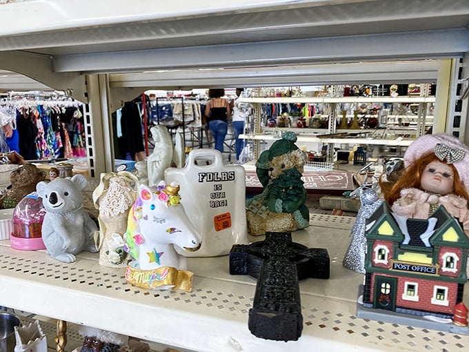 Knickknack heaven or tchotchke purgatory? One shopper's kitsch is another's vintage collectible in this delightful display of nostalgia.