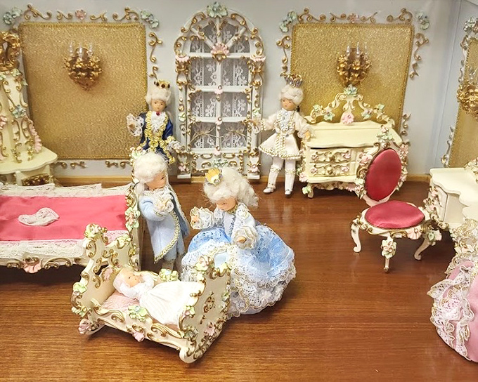 Miniature aristocracy frozen in time – this dollhouse furniture collection is more elaborate than most people's actual living rooms.