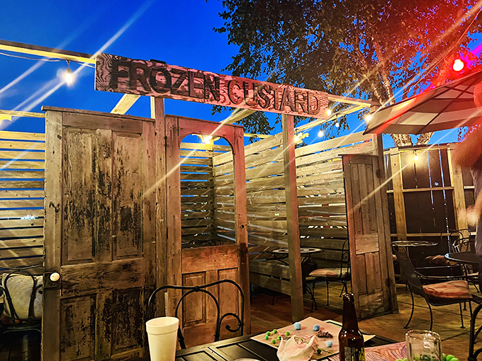 Frozen custard station promising sweet endings to already perfect meals throughout the day.