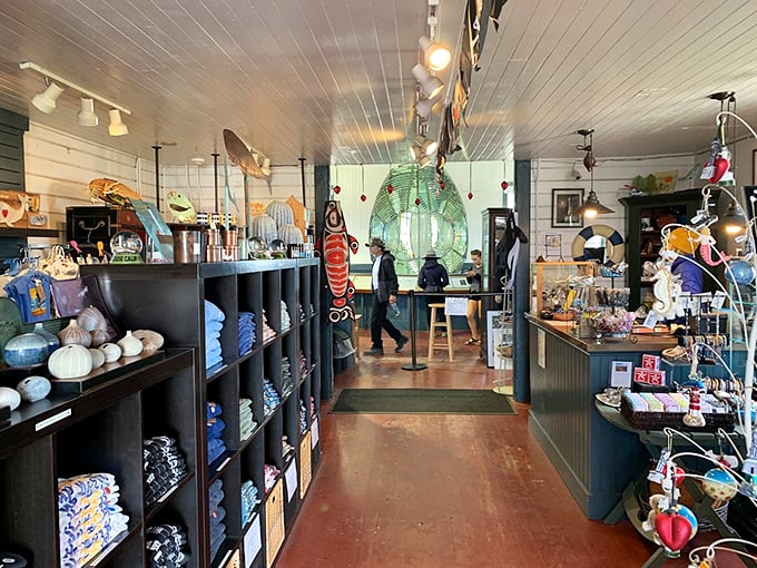 The gift shop offers maritime memorabilia that somehow seems essential when you're there. Suddenly, you need lighthouse-shaped salt shakers in your life. 