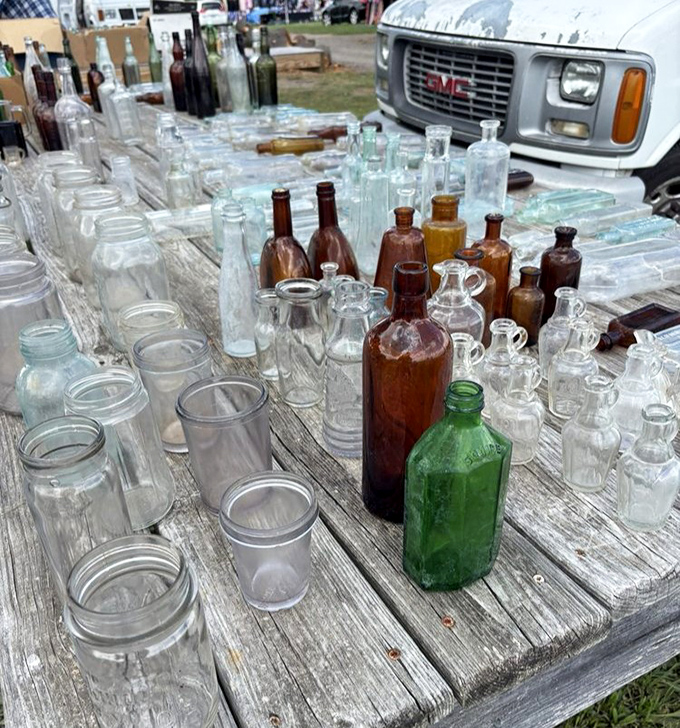 Glass vessels with stories etched into their surfaces. Each vintage bottle once held medicine, spirits, or perhaps secrets from another era.