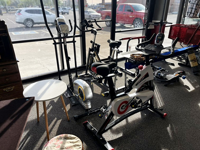 Exercise equipment with minimal guilt attached—previous owners have already broken them in and possibly broken up with them.