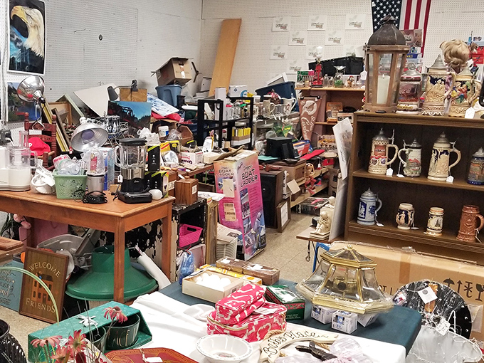 The antique collector's dream – where every shelf holds potential heirlooms and conversation pieces waiting to find new homes.
