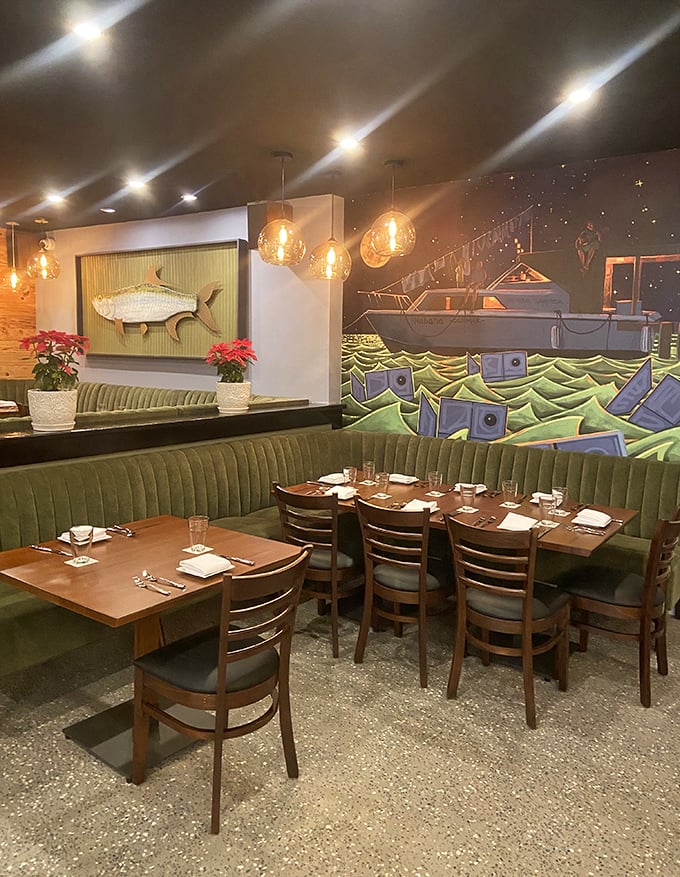 Another angle reveals the restaurant's welcoming interior where every seat feels like the best table available.