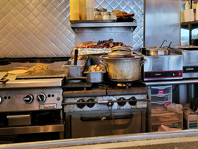 The kitchen at Nadine's doesn't hide behind swinging doors – it's right there, honest and hardworking, like Pittsburgh itself.
