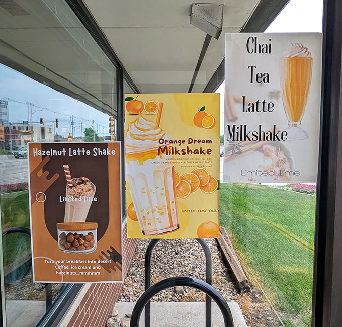 Seasonal milkshake offerings that turn "I shouldn't" into "I absolutely must"—limited time only means limited willpower required.