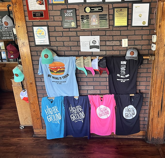 Merchandise that lets you take the Higher Ground experience home—because sometimes wearing your food loyalty is just as satisfying as eating it.