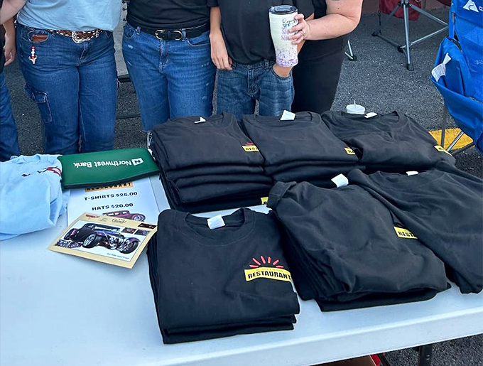 Sunset West merch – because sometimes you need to take the memory home when your stomach is already full.