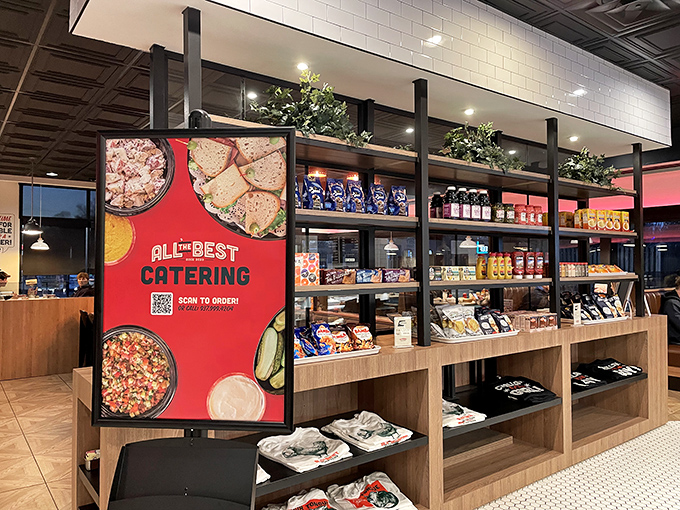 Not just merchandise—it's edible souvenirs and pantry upgrades. Take home a taste of All The Best for those sad moments you're not at All The Best.