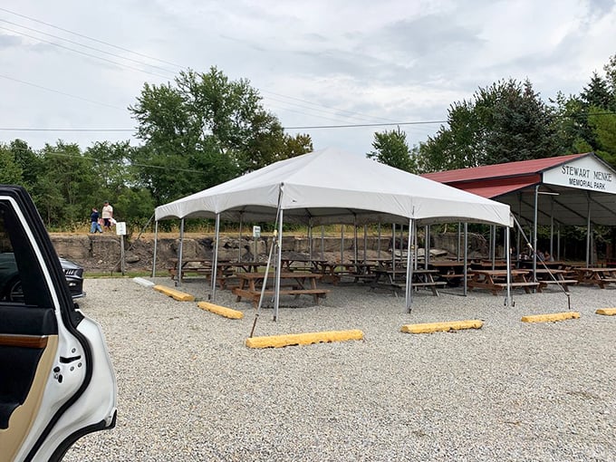 Even outdoor dining gets the royal treatment when your sandwich is this good and the company's even better.