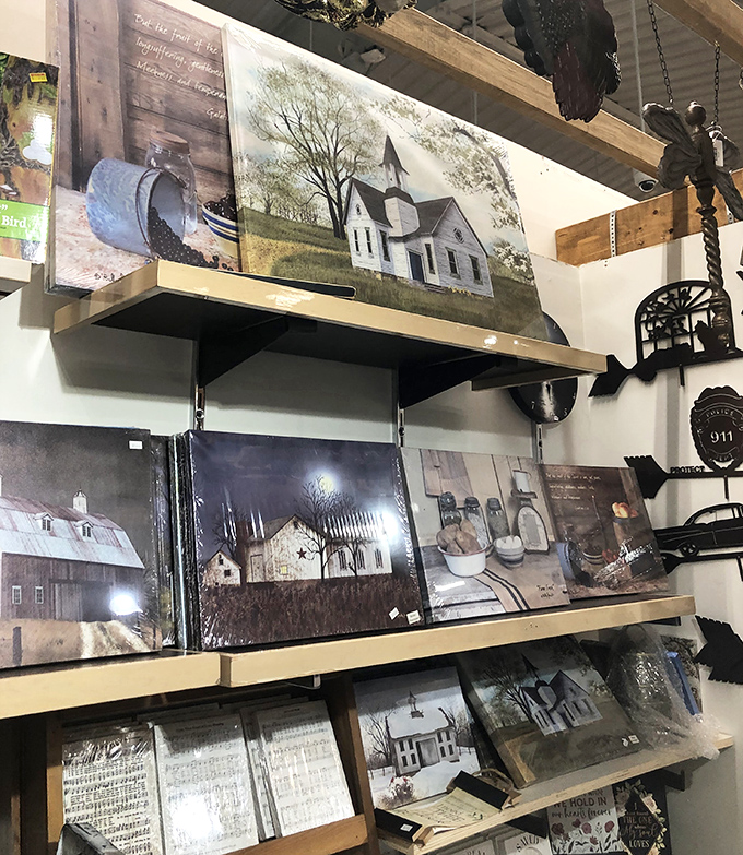 Delicate jewelry displays offer everything from statement necklaces to faith-inspired pendants. Accessorizing is serious business at Hartville.