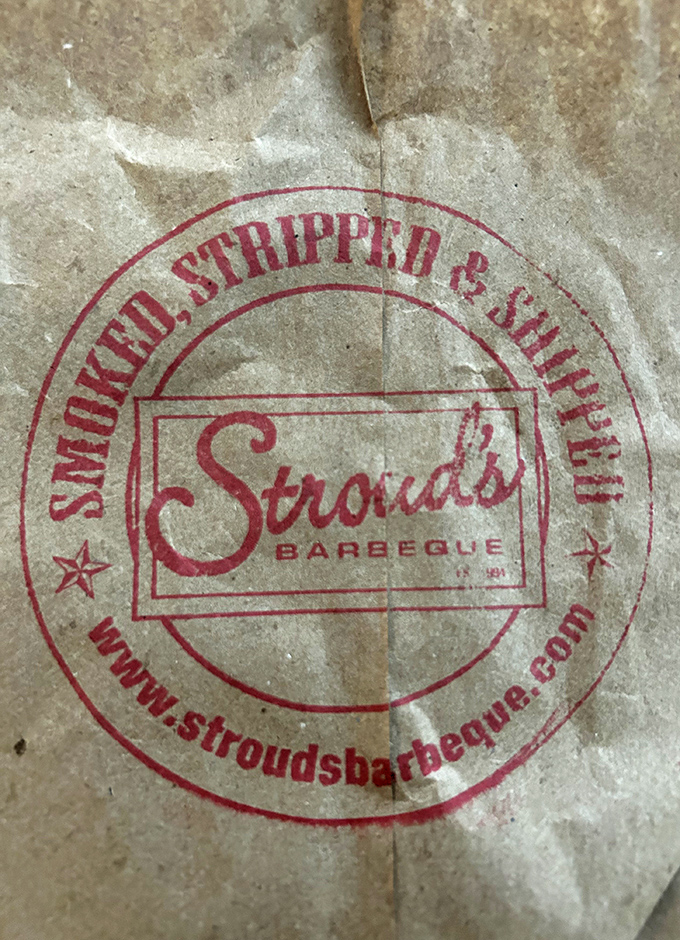 "Smoked, Stripped & Sauced"—words to live by. This stamp isn't just branding; it's a philosophy wrapped in brown paper.